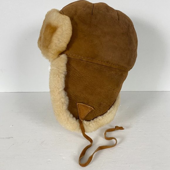 Eli's Sheep Farm | Accessories | Vintage Sheepskin Trapper Aviator Hat ...